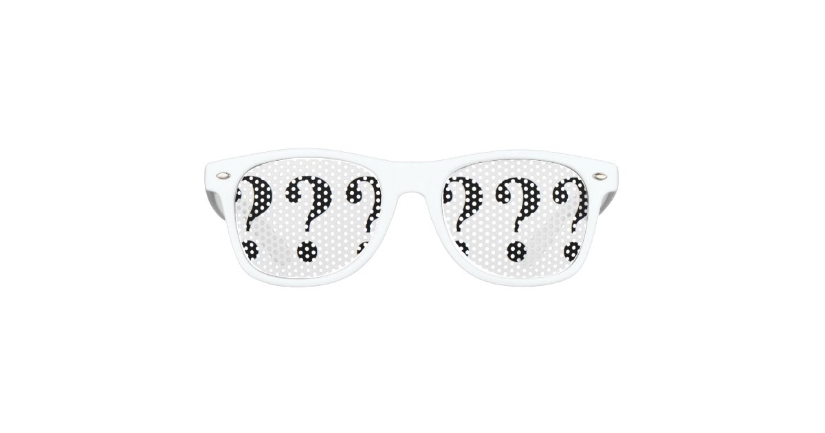 Fun Question-Mark Party Retro Sunglasses | Zazzle