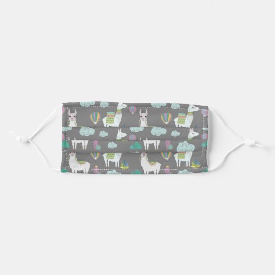 Fun & Quirky Alpaca Llama Pattern Adult Cloth Face Mask | Zazzle.com