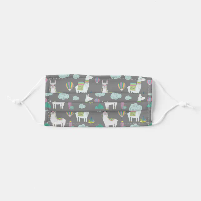 Fun & Quirky Alpaca Llama Pattern Adult Cloth Face Mask | Zazzle