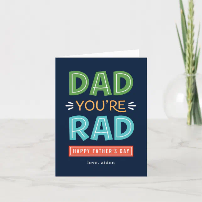 Fun Rad Dad Custom Father's Day Card | Zazzle