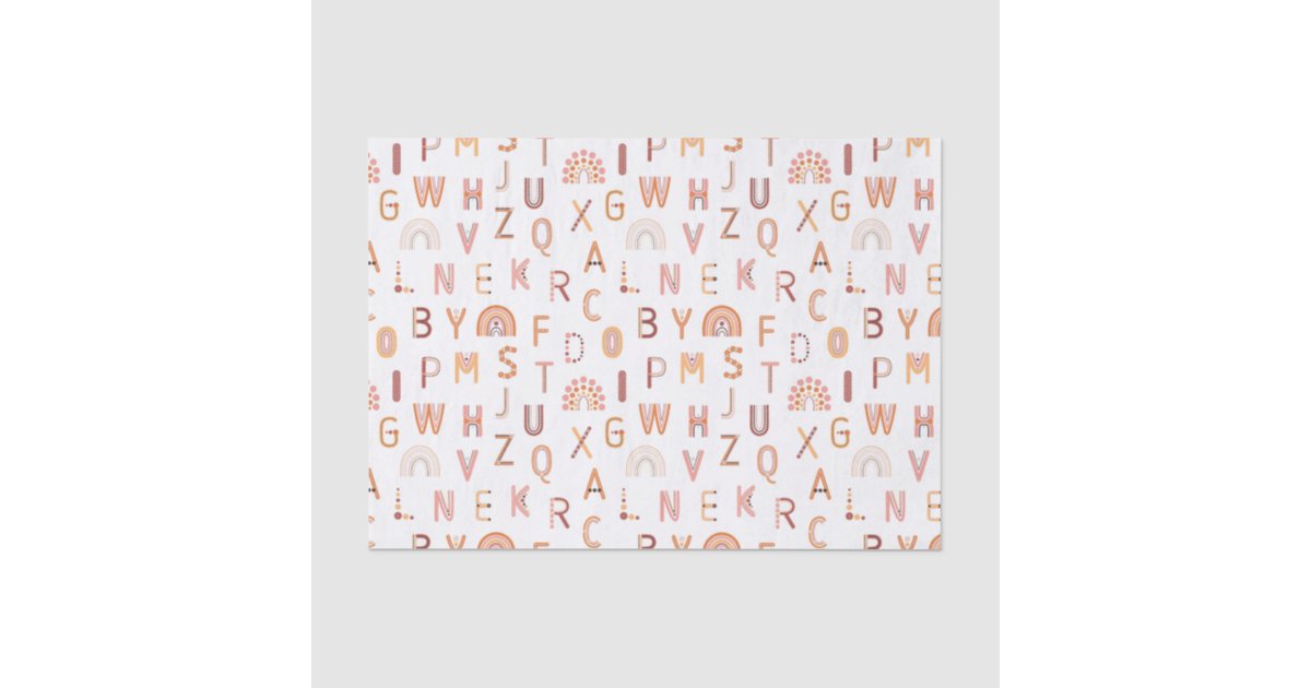 Fun Rainbow Alphabet Pattern Tissue Paper | Zazzle