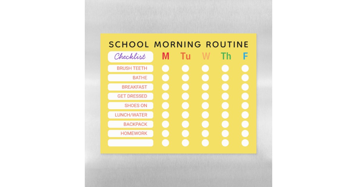 Fun Rainbow Daily Routine Checklist Custom Chores Magnetic Dry Erase ...