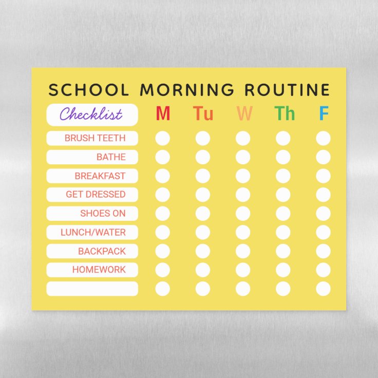 Fun Rainbow Daily Routine Checklist Custom Chores Magnetic Dry Erase ...