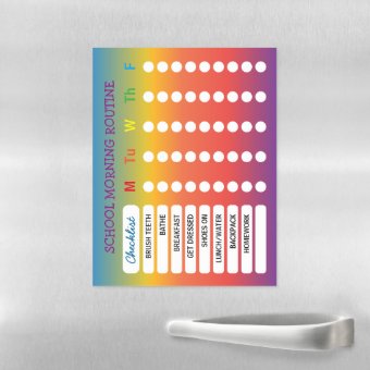 Fun Rainbow Daily Routine Checklist Magnetic Dry Erase Sheet | Zazzle