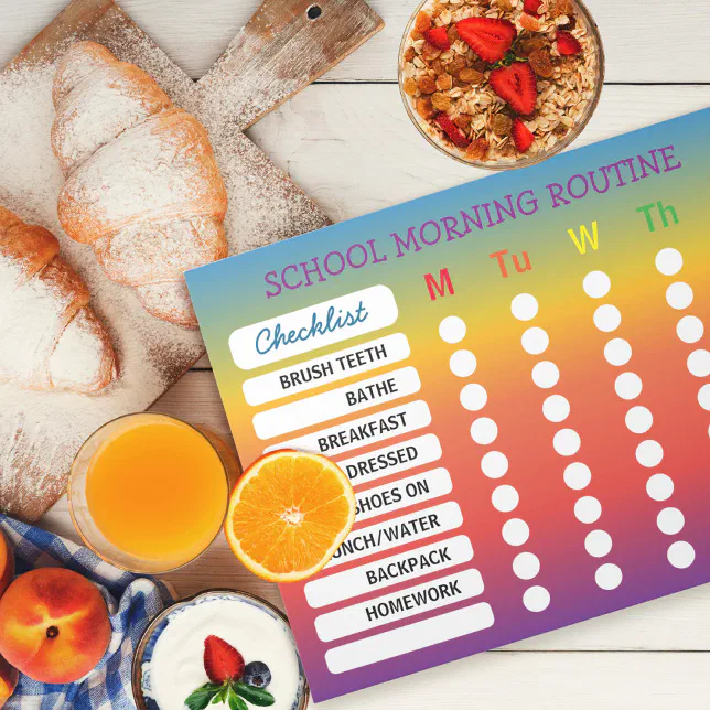 Fun Rainbow Daily Routine Checklist Notepad | Zazzle