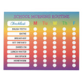 Fun Rainbow Daily Routine Checklist Notepad | Zazzle
