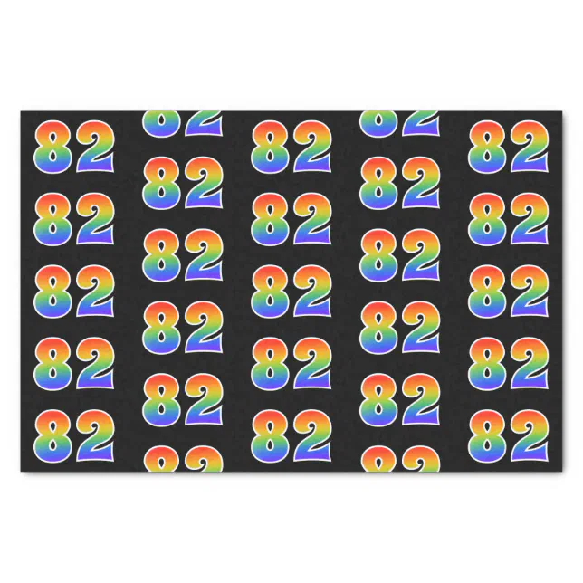 Fun Rainbow Spectrum Pattern "82" Event Number Tissue Paper | Zazzle
