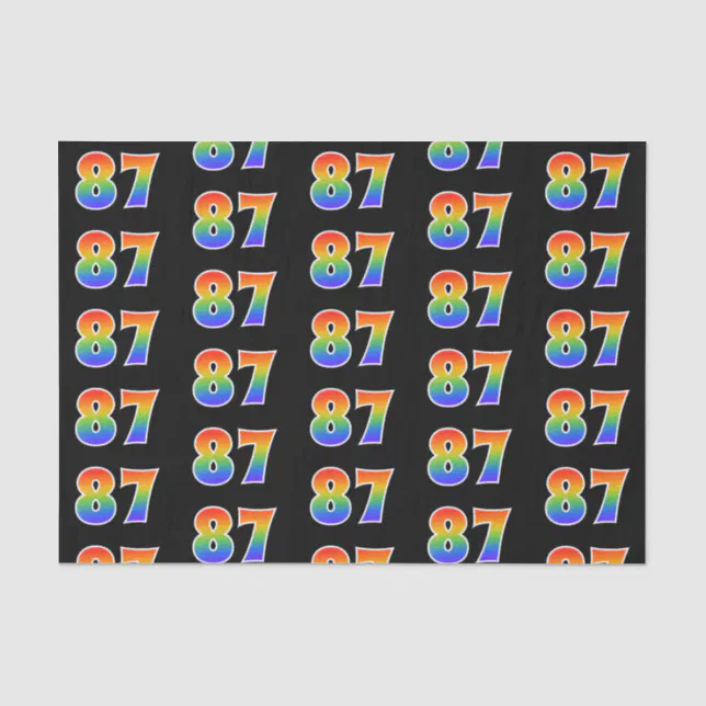 Fun Rainbow Spectrum Pattern "87" Event Number Tissue Paper | Zazzle