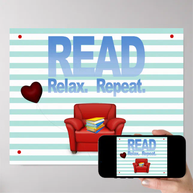 Fun Read, Relax, and Repeat Literacy Print | Zazzle