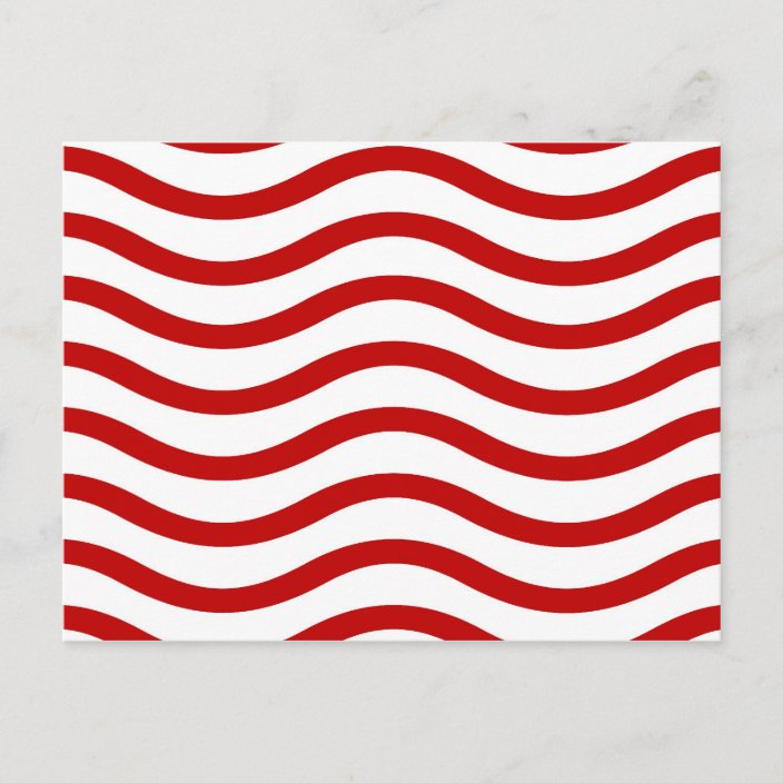 Fun Red and White Wavy Lines Stripes Pattern Gifts Postcard | Zazzle.com