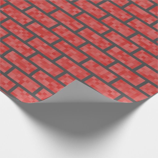 Fun, Red Classic 8-Bit Computer Game Style Bricks Wrapping Paper | Zazzle