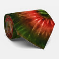 Fun Red Gold & Green Retro Tie Dye Neck Tie | Zazzle