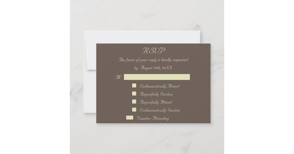 Fun Reply Response Custom Wedding RSVP Invitation | Zazzle