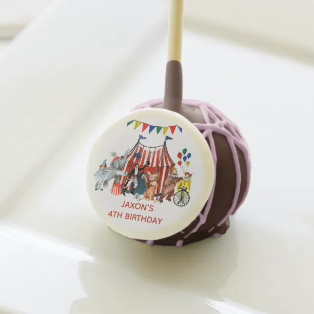 Fun Retro Circus Carnival Kids Birthday Party Cake Pops | Zazzle