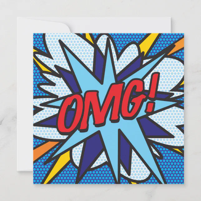 Fun Retro Comic Book OMG Invitation | Zazzle