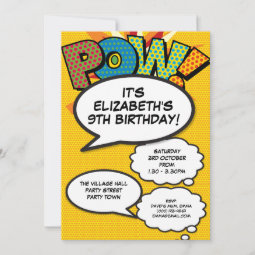 Fun Retro Comic Book Photo Birthday Party Invitation | Zazzle
