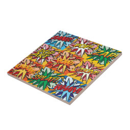 Fun Retro Comic Book Pop Art Ceramic Tile | Zazzle