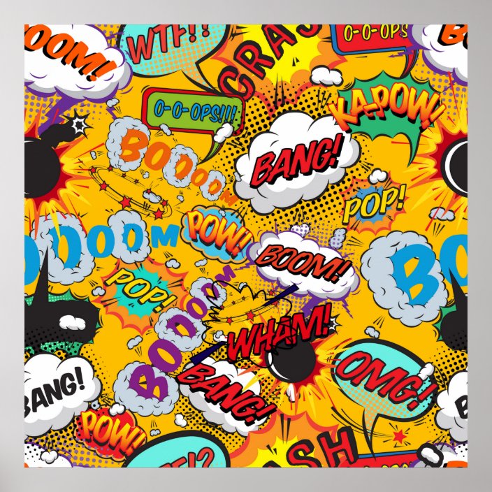Fun Retro Comic Book Pop Art Explosions Poster | Zazzle.com