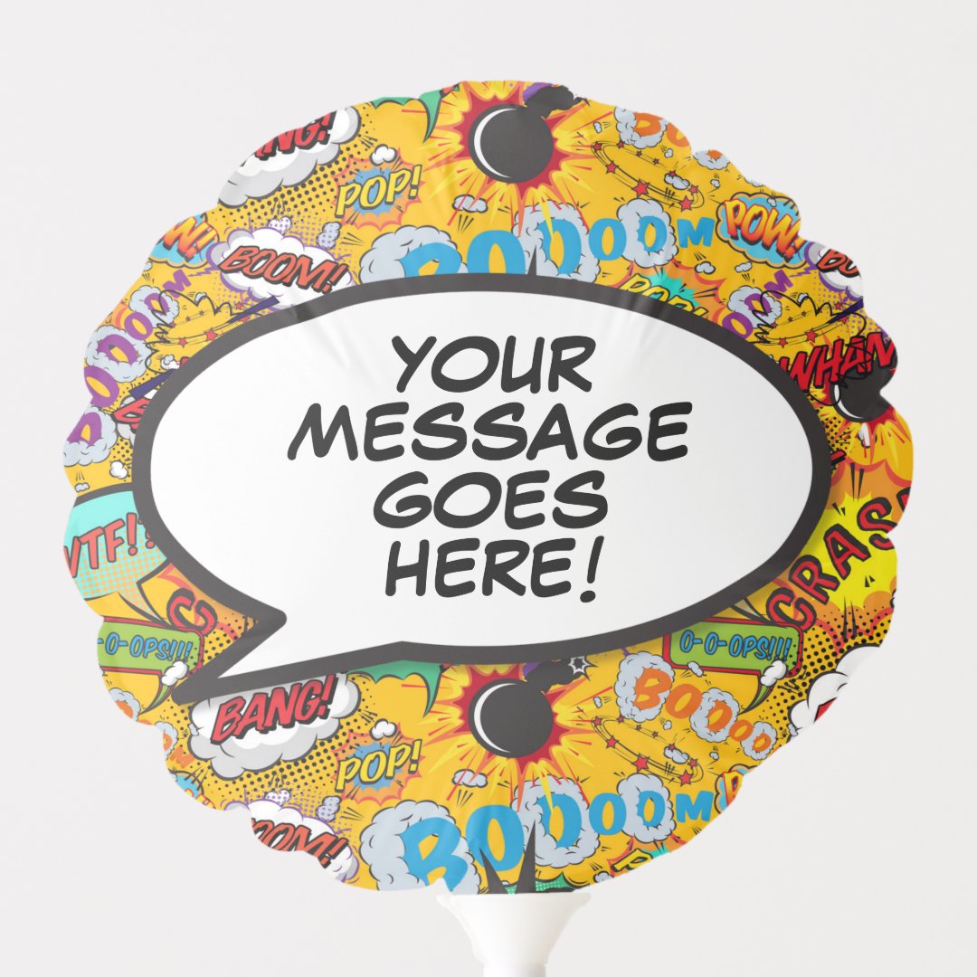 Fun Retro Comic Book Speech Bubble Balloon | Zazzle
