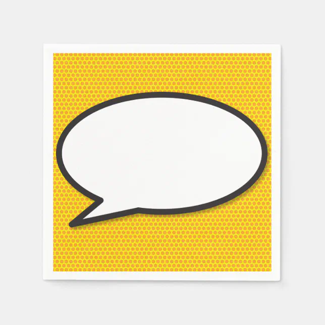 Fun Retro Comic Book Speech Bubble Paper Napkins | Zazzle