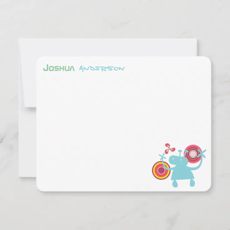 Fun Retro Groovy Alien Kids Photo Thank You Card | Zazzle