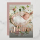 Fun retro hello rose gold photo birth announcement | Zazzle