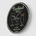 Fun Retro Home Cocktail Bar Wall Clock | Zazzle