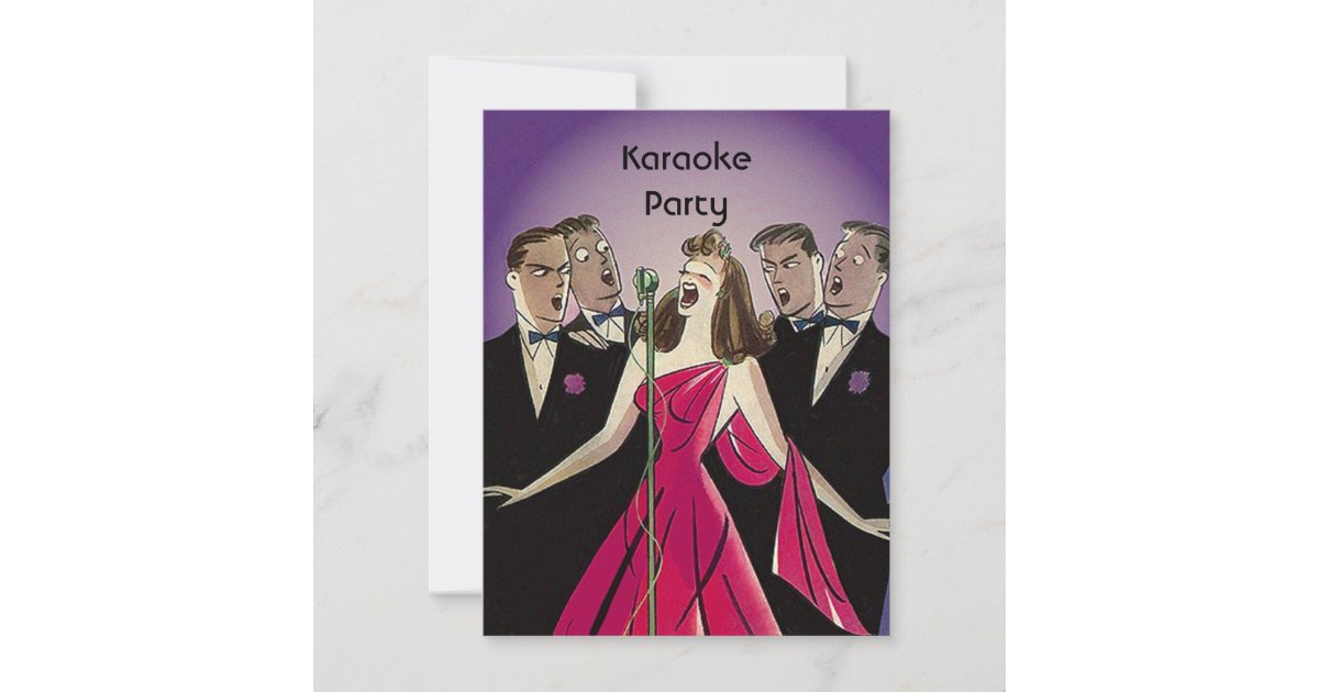 Fun Retro Karaoke Singing Party Social Invitations | Zazzle