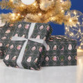 Fun Retro Vintage Christmas Pink Ribbon Watercolor Wrapping Paper | Zazzle