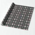 Fun Retro Vintage Christmas Pink Ribbon Watercolor Wrapping Paper | Zazzle
