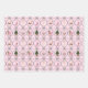 Fun Retro Vintage Christmas Pink Ribbon Watercolor Wrapping Paper ...