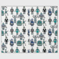 fun Robot Wrapping Paper for Kids, Geeks, Science | Zazzle