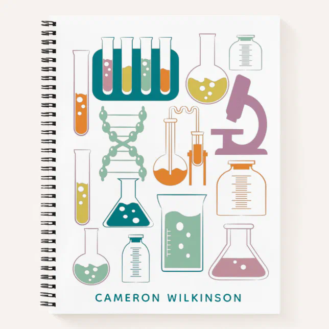Fun Science Chemistry Laboratory Artwork Name Notebook | Zazzle