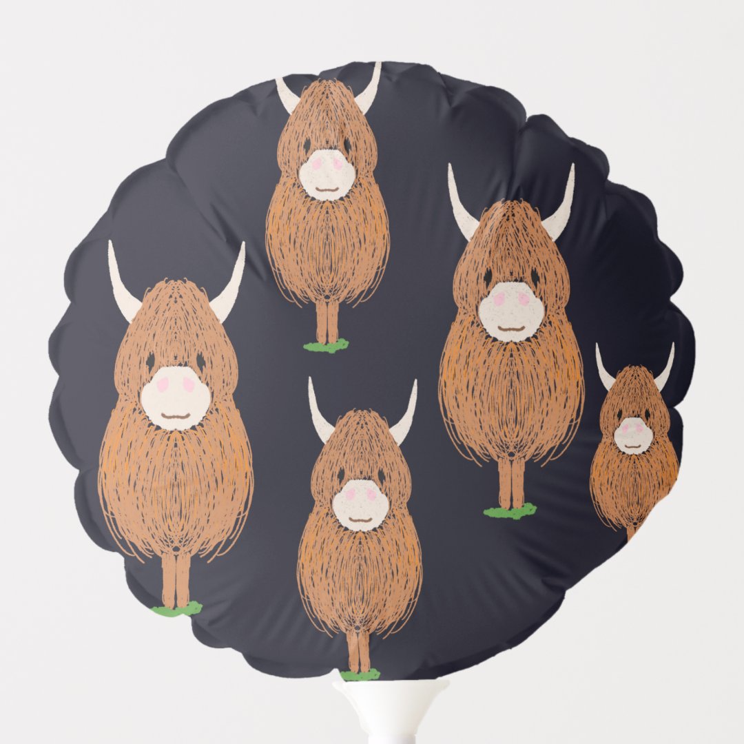Fun Scottish Highland Cow Balloon | Zazzle