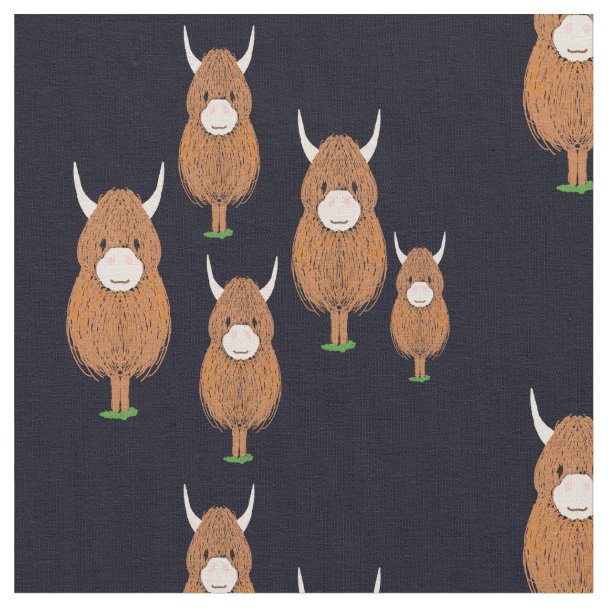 Highland Cow. Fabric | Zazzle
