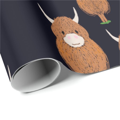 Fun Scottish Highland cow Wrapping Paper | Zazzle