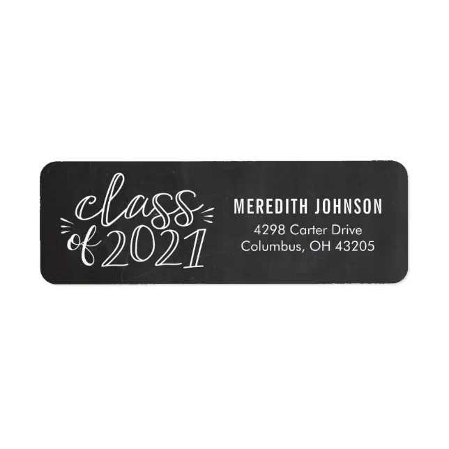 Fun Script Graduation Return Address Label | Zazzle
