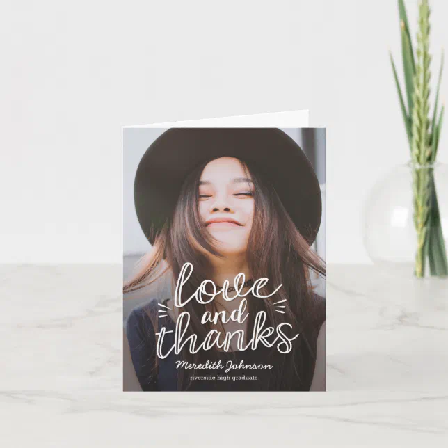 Fun Script Graduation Thank You Card | Zazzle