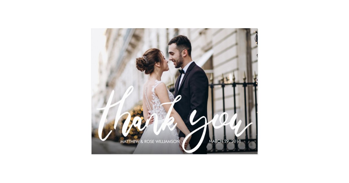 Fun script wedding thank you card | Zazzle.com