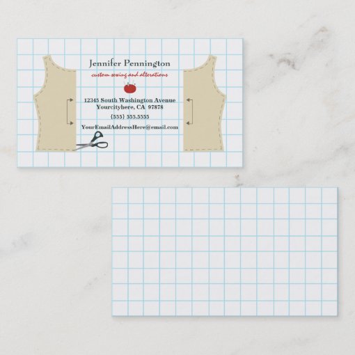 Fun sewing and alterations business card template | Zazzle