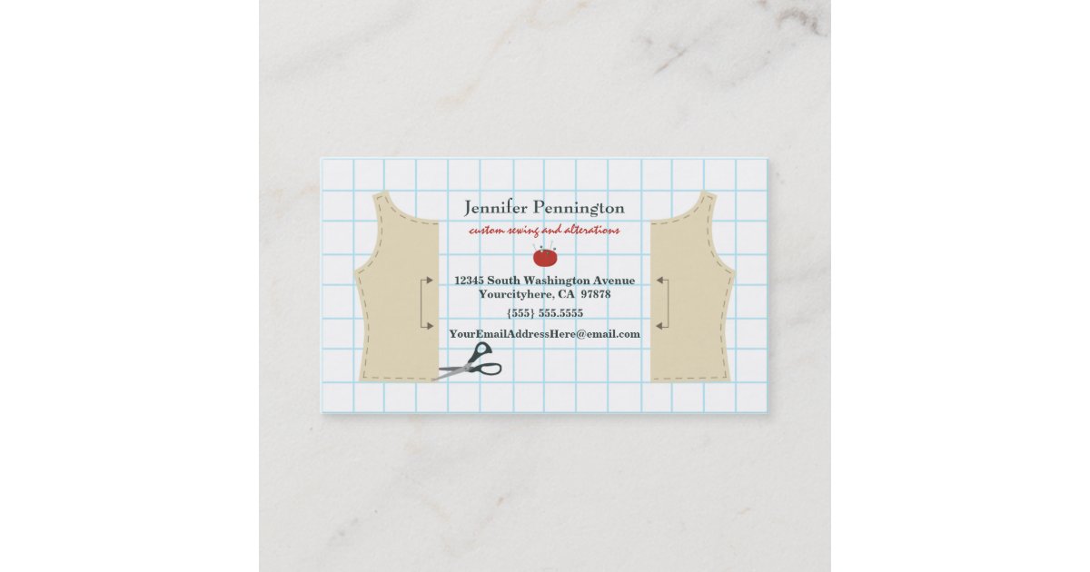 Fun sewing and alterations business card template | Zazzle