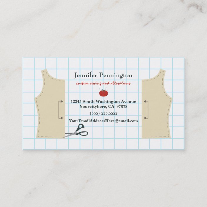 Fun sewing and alterations business card template | Zazzle.com
