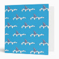 Fun Shark Fins Doodle Kid Blue Binder with Subject | Zazzle