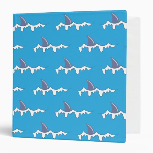 Fun Shark Fins Doodle Kid Blue Binder with Subject | Zazzle
