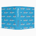 Fun Shark Fins Doodle Kid Blue Binder with Subject | Zazzle