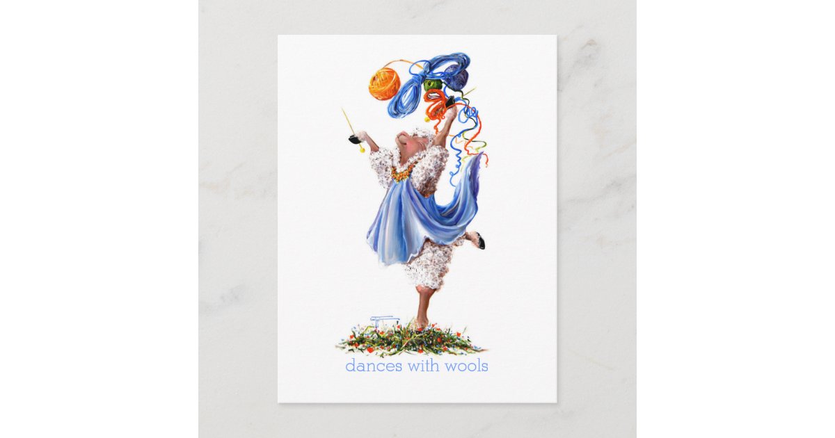 Fun Sheep Incognito Art "Dances With Wools" Postcard | Zazzle