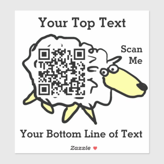 Fun Sheep QR Code Sticker | Zazzle.com