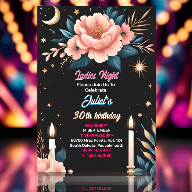 Fun Shoe Stylish Adult Ladies Night 30th Birthday Invitation | Zazzle