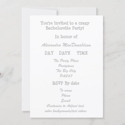 Fun showgirl personalized bachelorette party invitation | Zazzle
