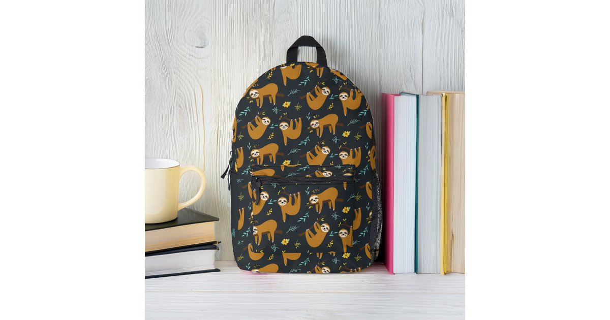 Fun Sloths Pattern Printed Backpack | Zazzle